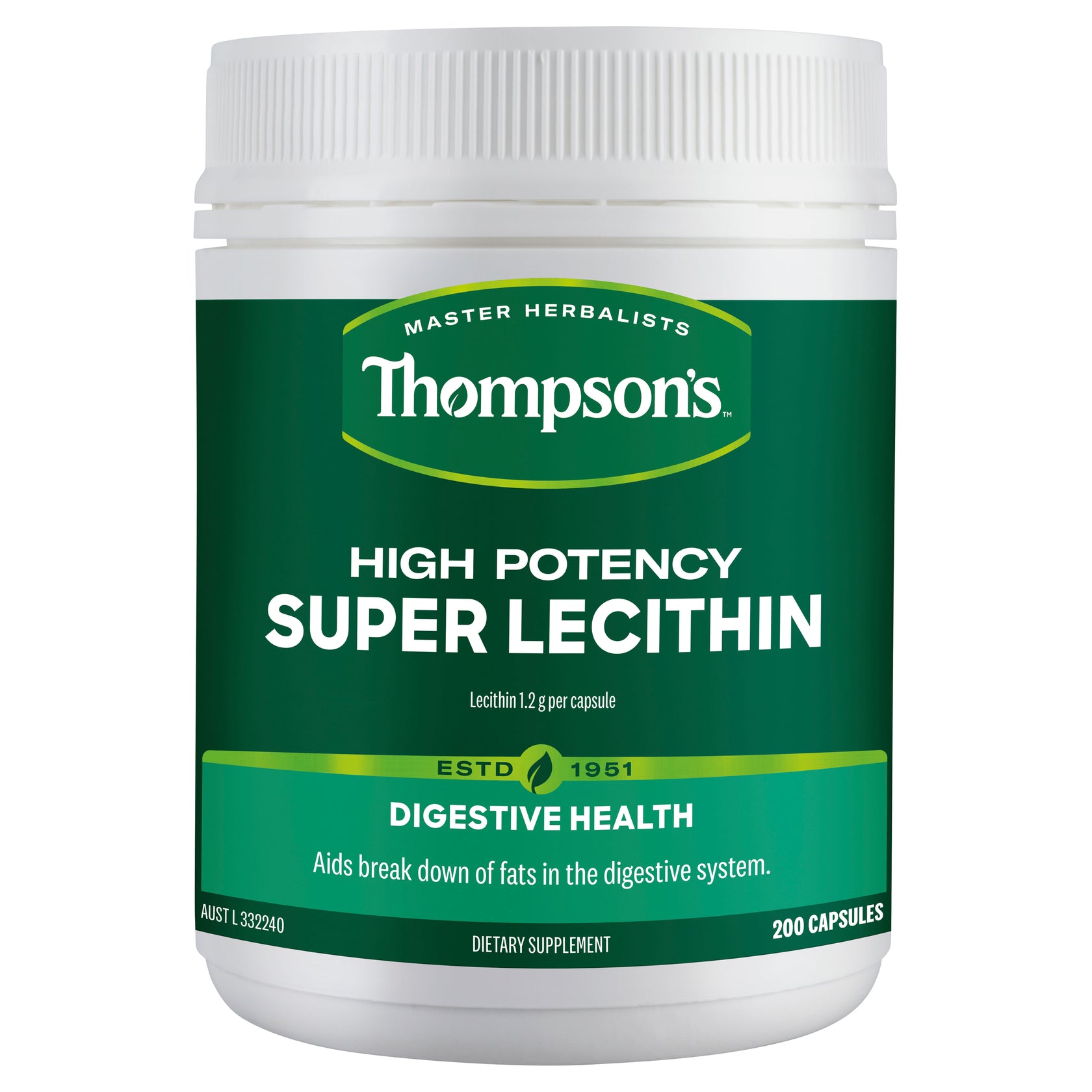 Thompson's High Potency Super Lecithin 200 Capsules – Thompsons